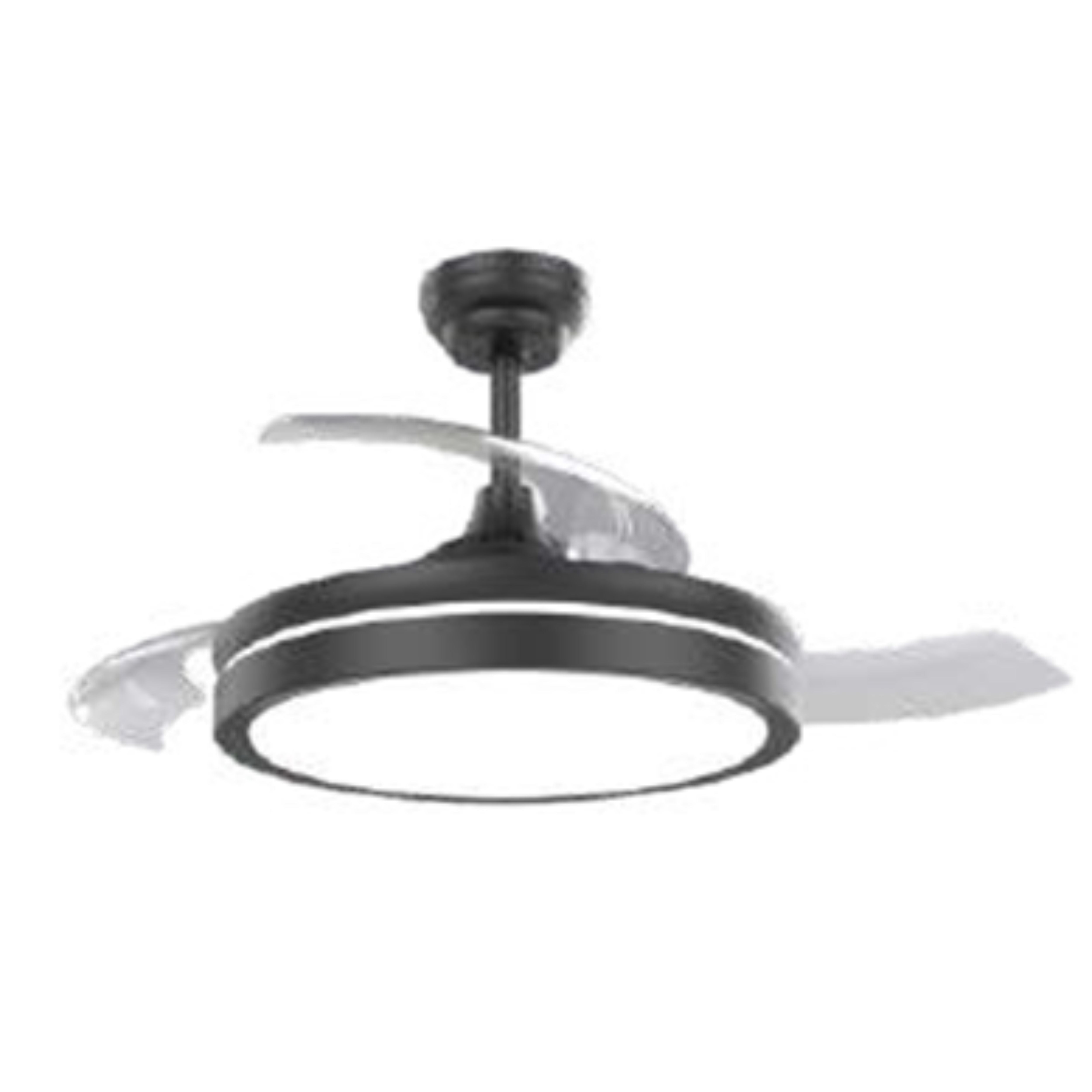 KBS-Y4296 Retractable Matte Black Ceiling Fan with LED Light – Sessa ...